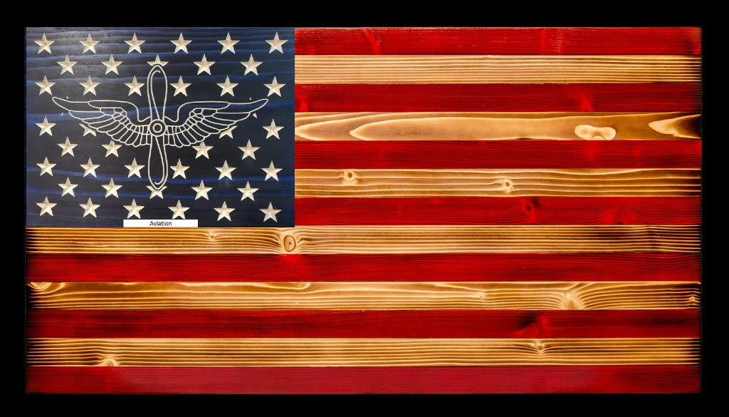 Aviation Rustic Wood Flag – We Love This Flag